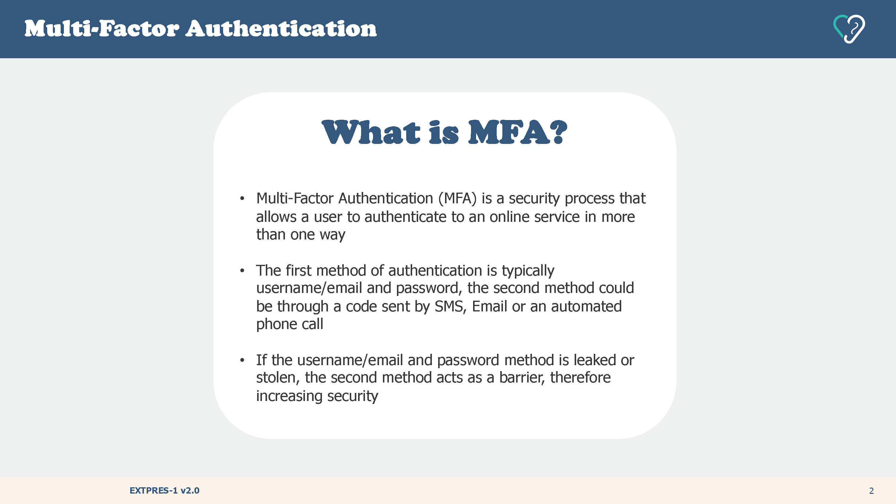 Multi-Factor Authentication (MFA) Tympa Cloud