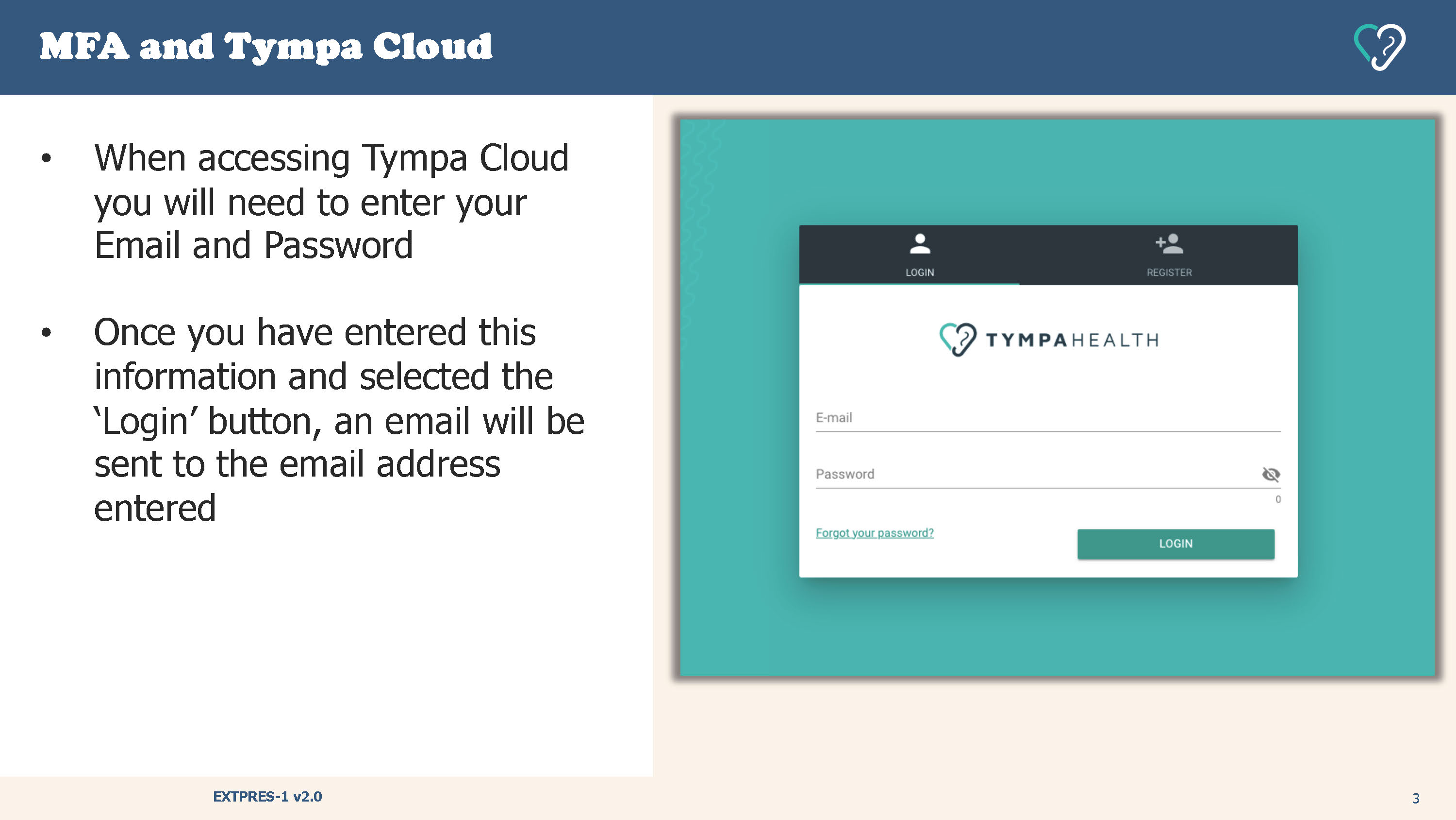 Multi-Factor Authentication (MFA) Tympa Cloud